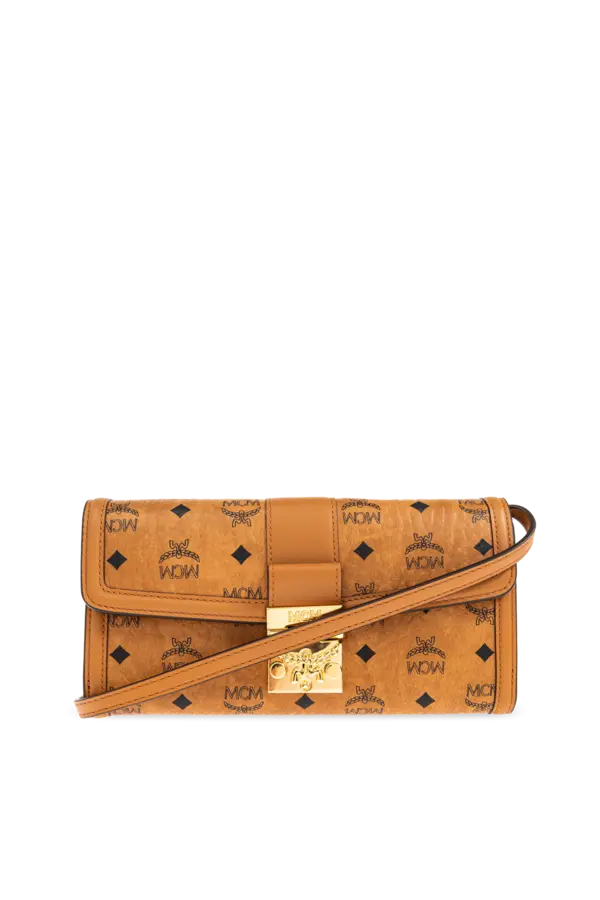 Mcm Tracy Wallet On A Chain - Brown