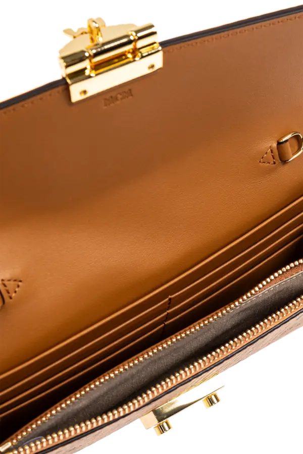 Mcm Tracy Wallet On A Chain - Brown