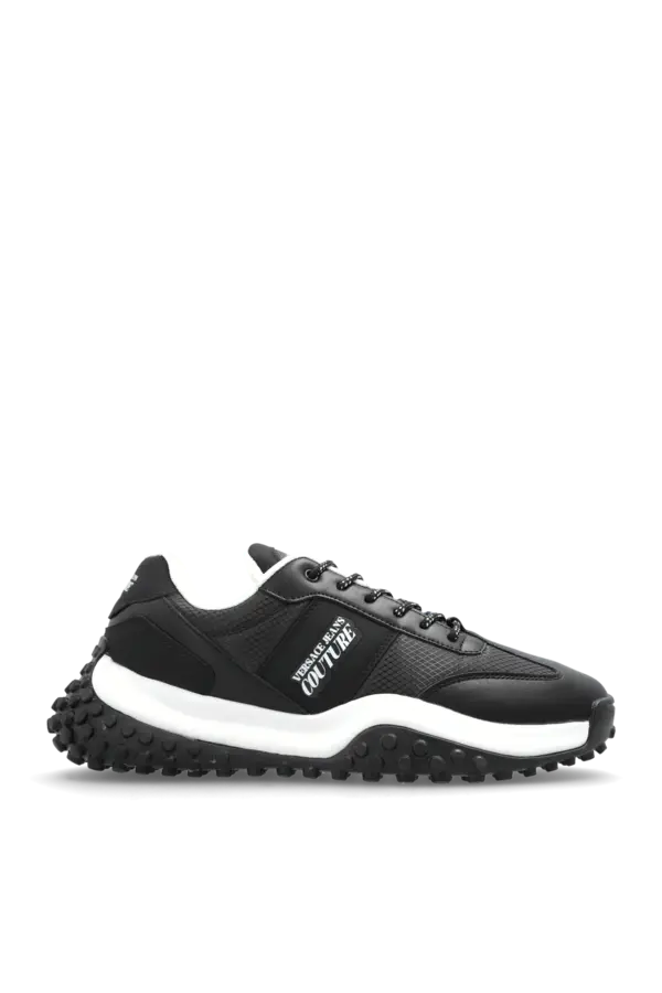 Versace Logo Printed Sneakers - Black