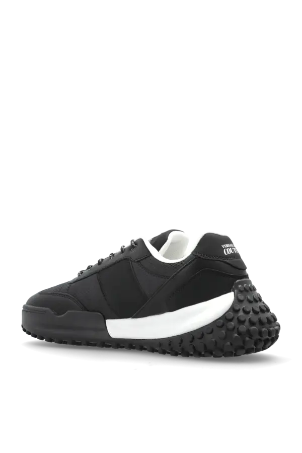 Versace Logo Printed Sneakers - Black