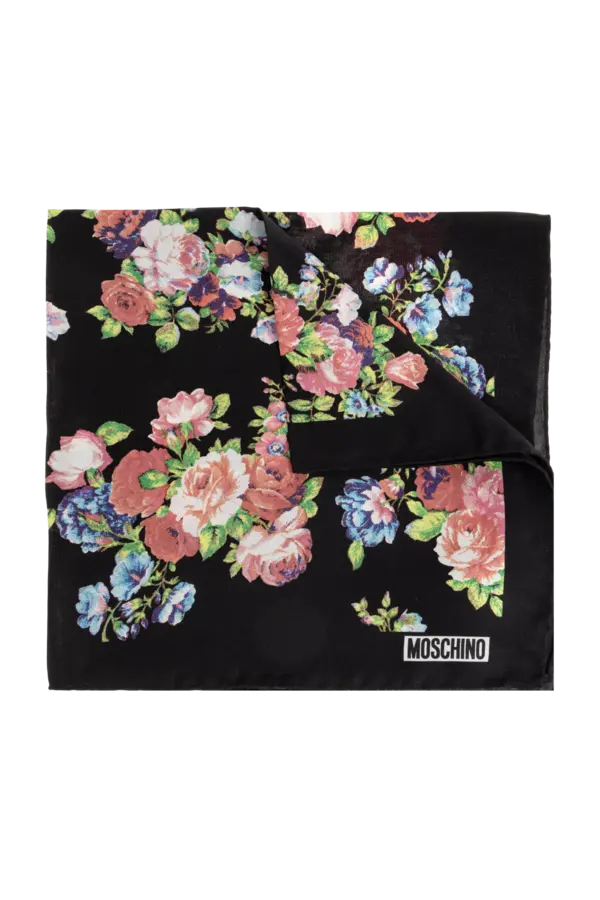 Moschino Silk Pocket Square - Black