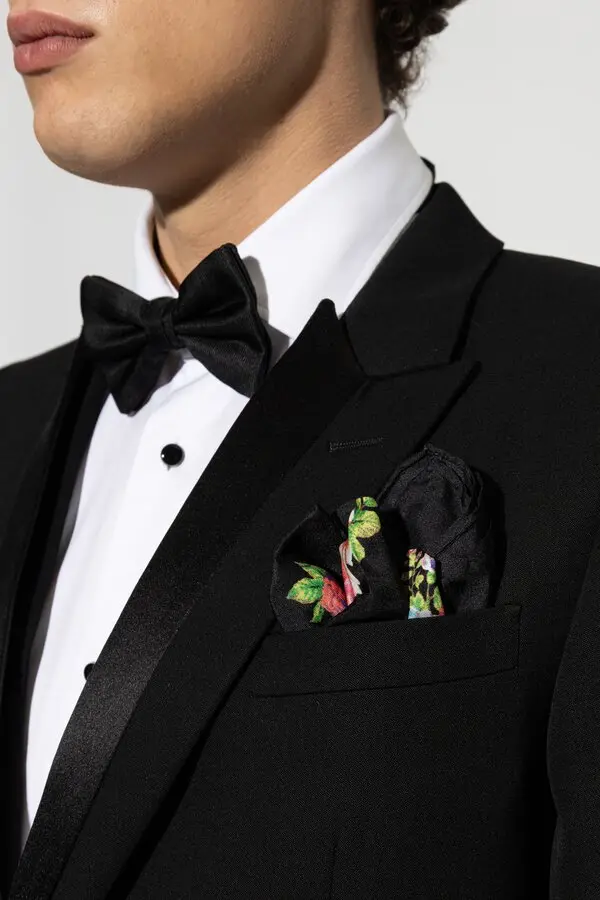 Moschino Silk Pocket Square - Black