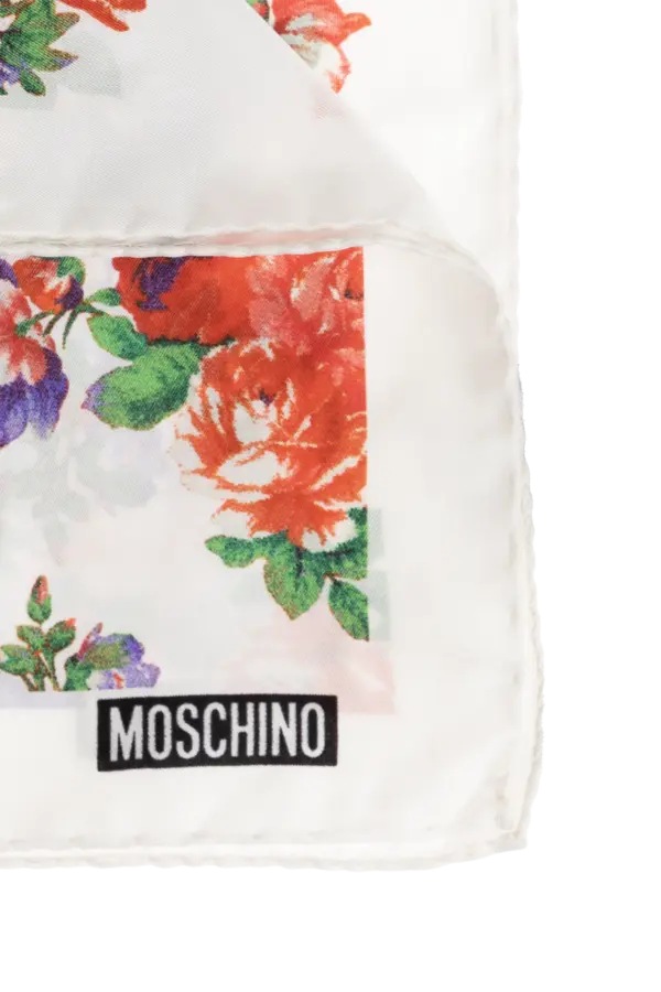 Moschino Silk Pocket Square - Cream