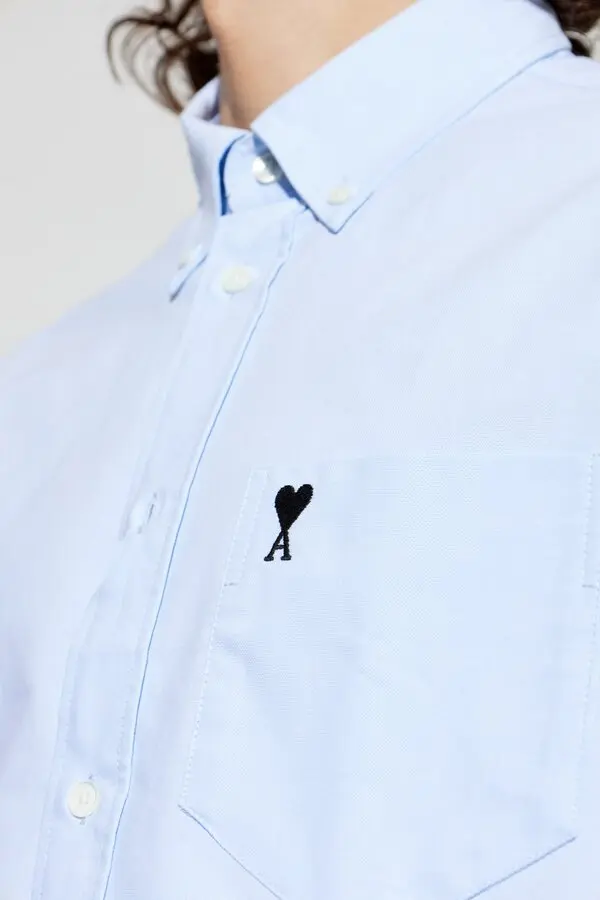 Ami Shirt With Embroidered Logo - Blue