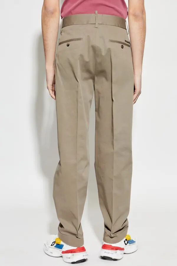Dsquared2 Trousers With Logo - Beige
