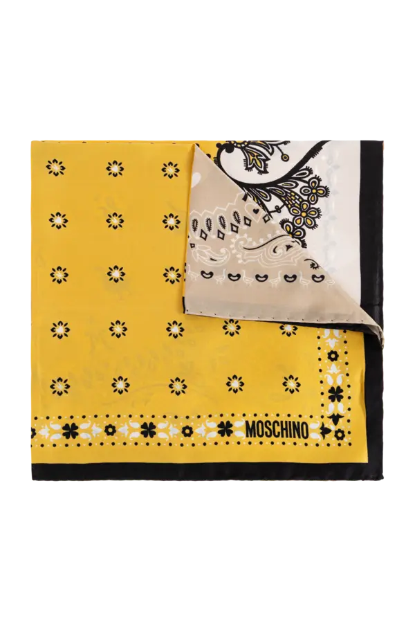 Moschino Silk Pocket Square - Yellow