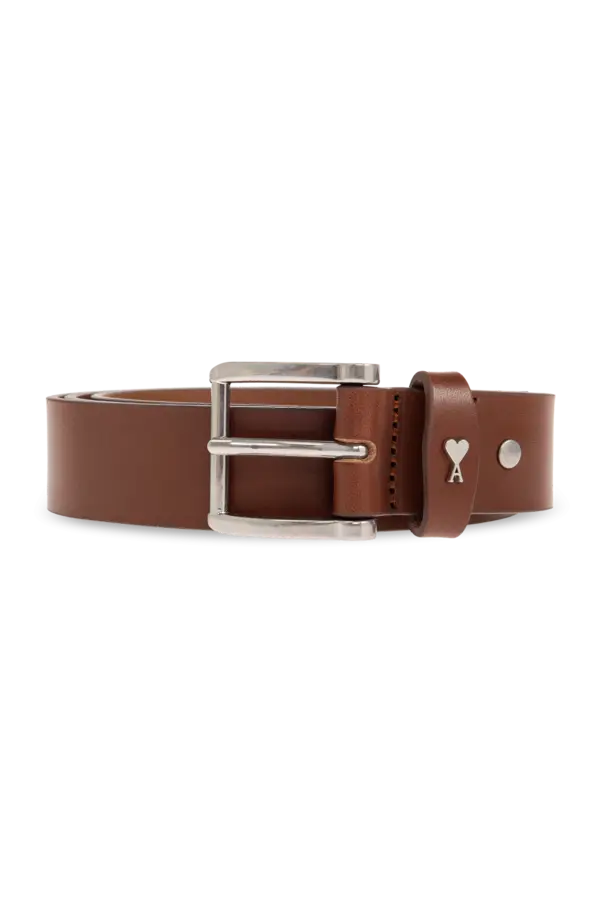 Ami Wide Leather Belt - Brown