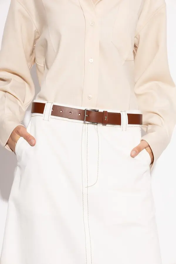 AMI Paris Wide Leather Belt