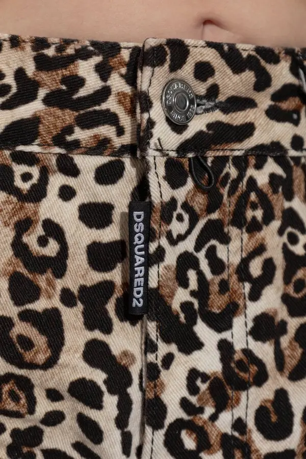 Dsquared2 Animal Print Wide Leg Trousers