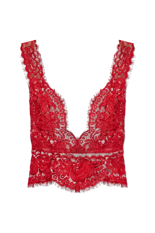 Dsquared2 Cropped Lace Top - Red