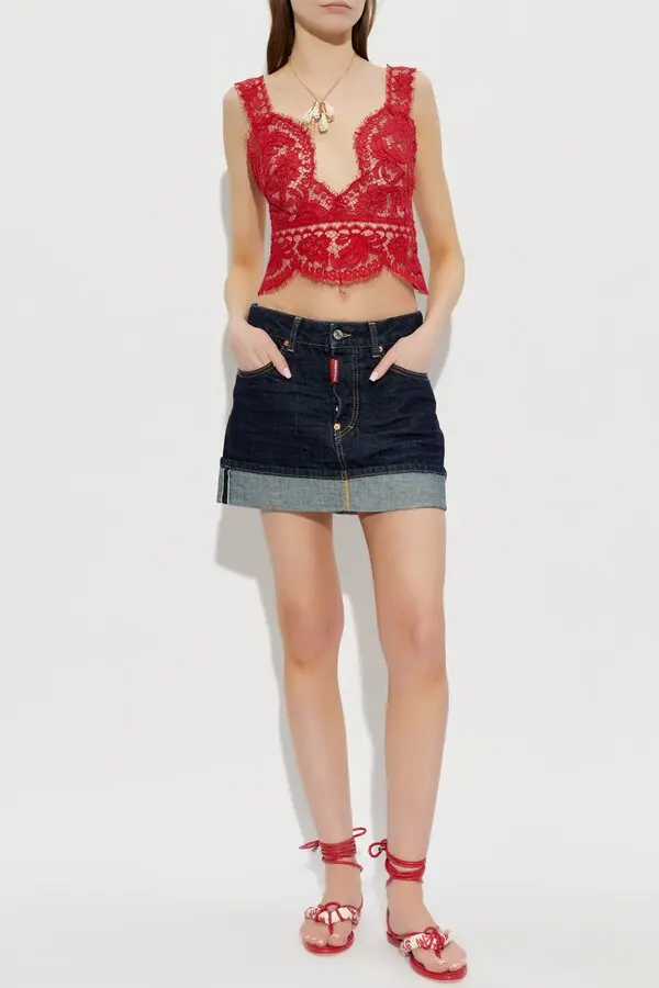 Dsquared2 Cropped Lace Top