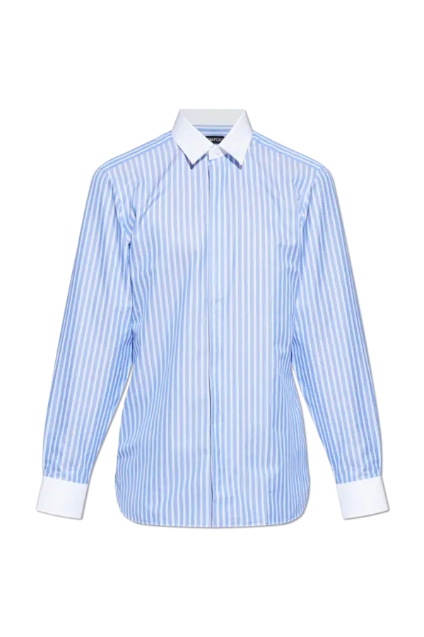 TOM FORD Shirt With A Striped Pattern - Blue