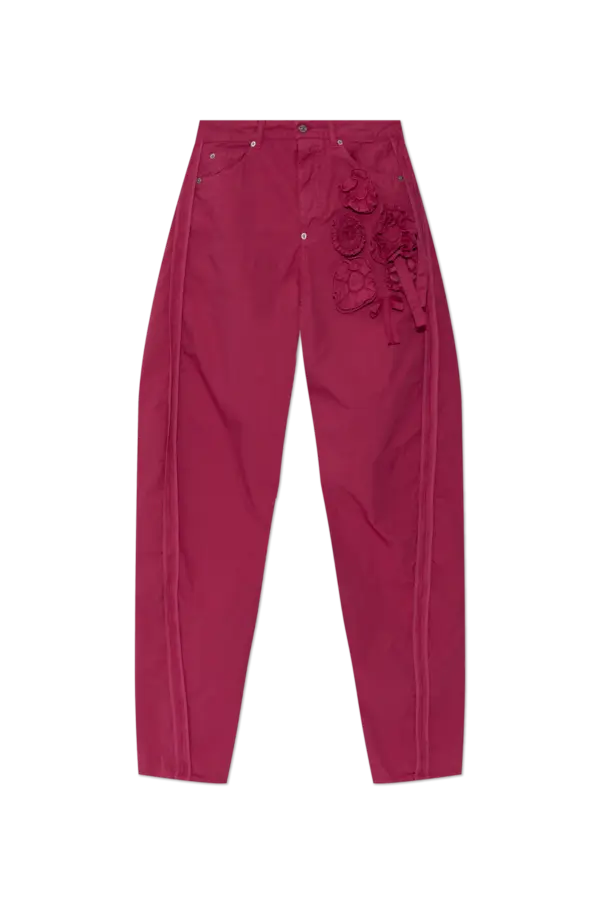 Dsquared2 Wide Leg Trousers With Appliqu - Pink