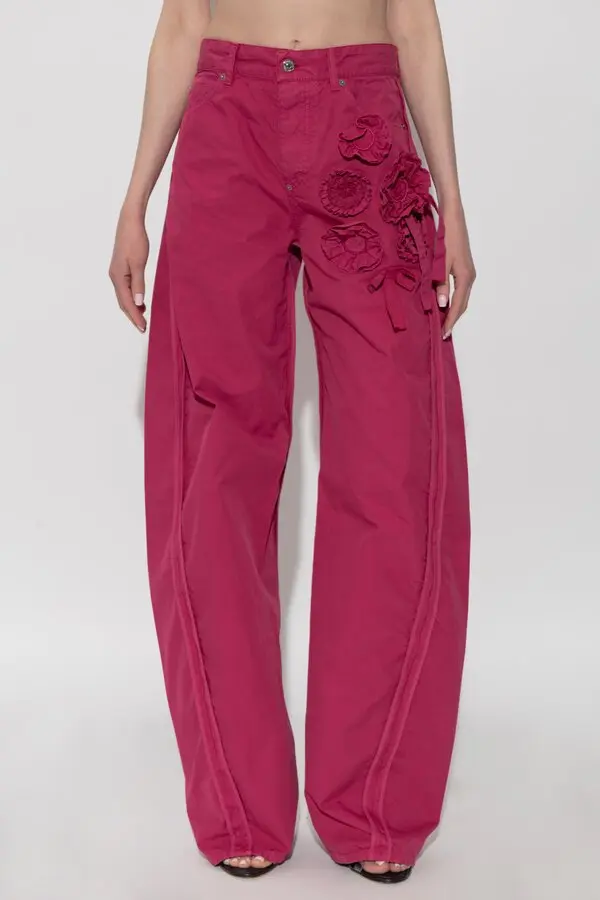 Dsquared2 Wide Leg Trousers With Appliqu