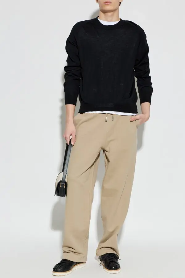 AMI Paris Wide-leg Sweatpants - Beige