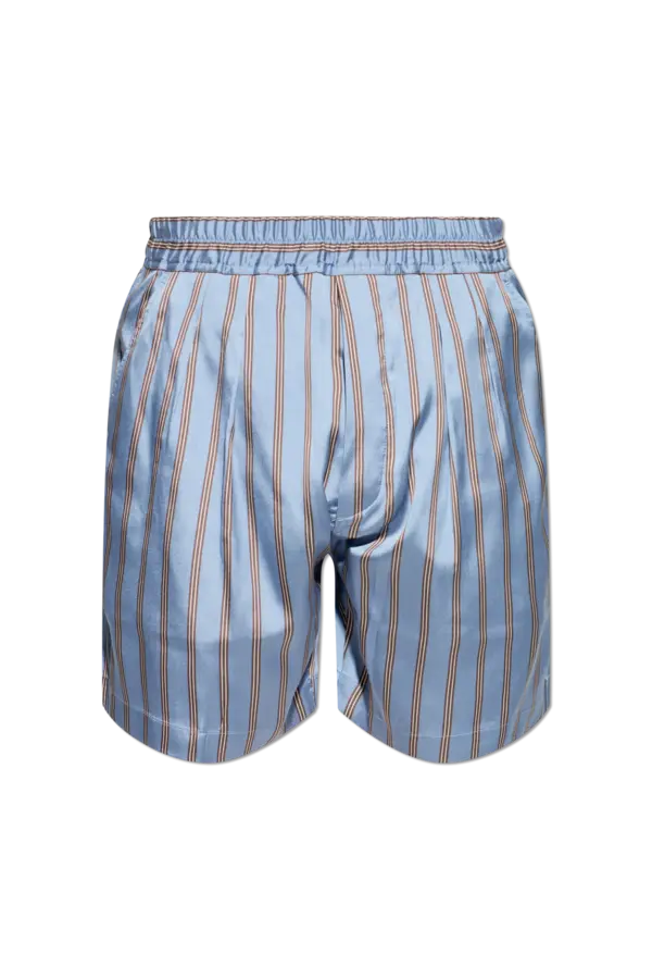 TOM FORD Striped Silk Shorts - Blue