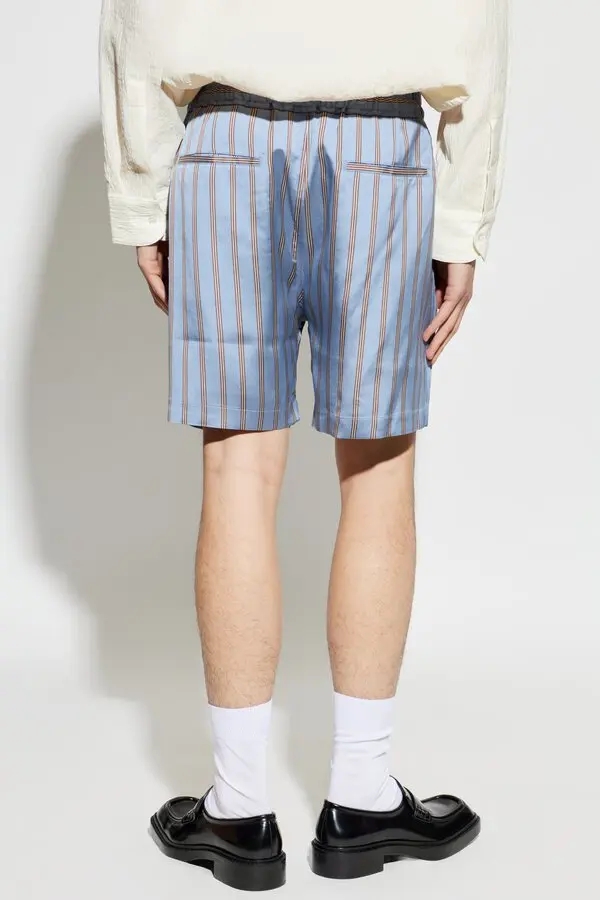 TOM FORD Striped Silk Shorts - Blue