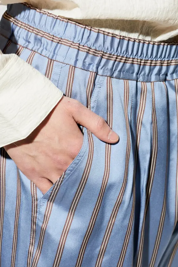 TOM FORD Striped Silk Shorts - Blue