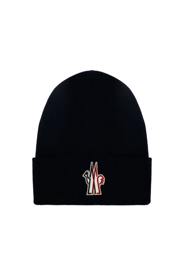 Moncler Wool Knit Beanie - Navy Blue