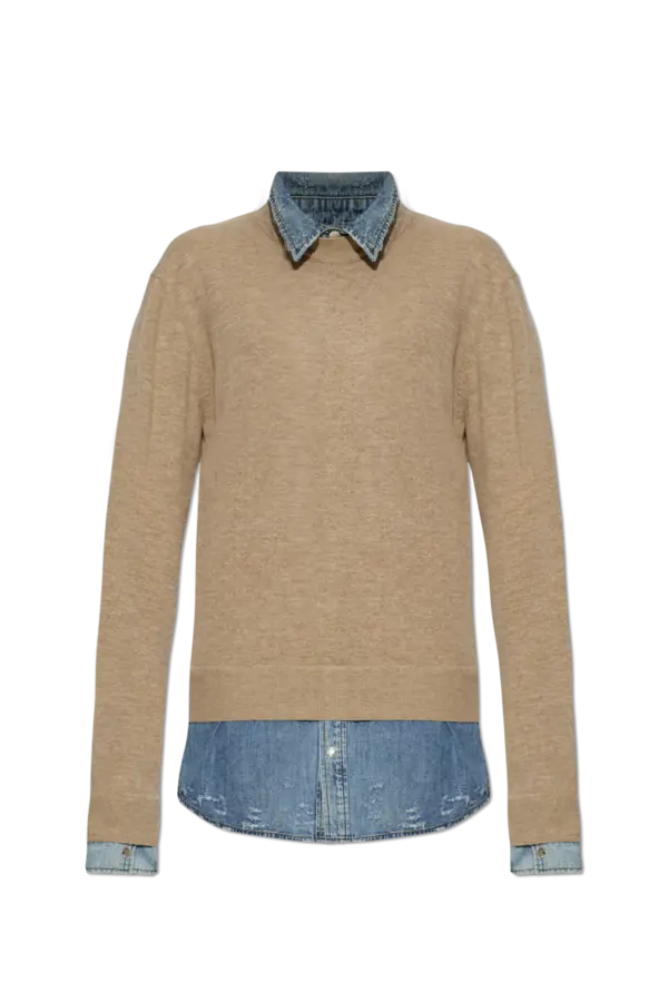 Acne Studios Mixed-fabric Sweater - Beige