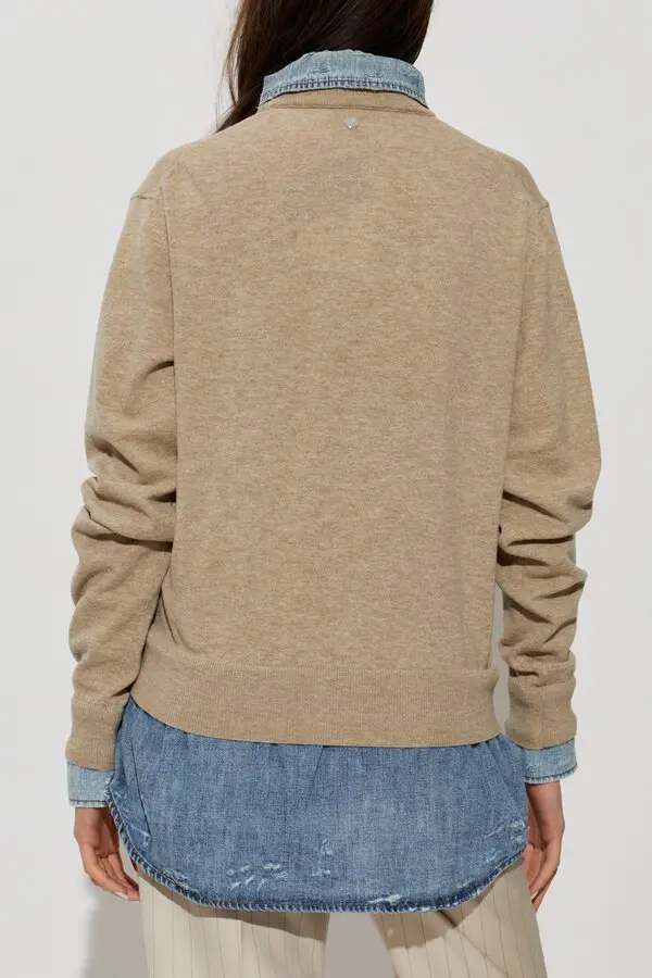 Acne Studios Mixed-fabric Sweater - Beige