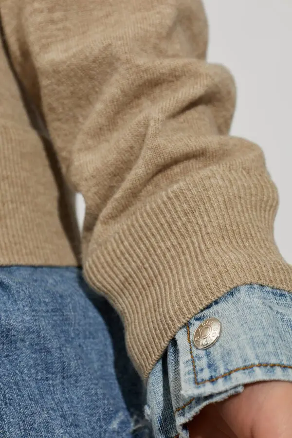 Acne Studios Mixed-fabric Sweater - Beige