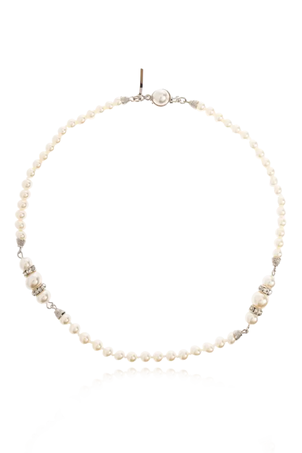Alessandra Rich Necklace With Faux Pearl - Cream