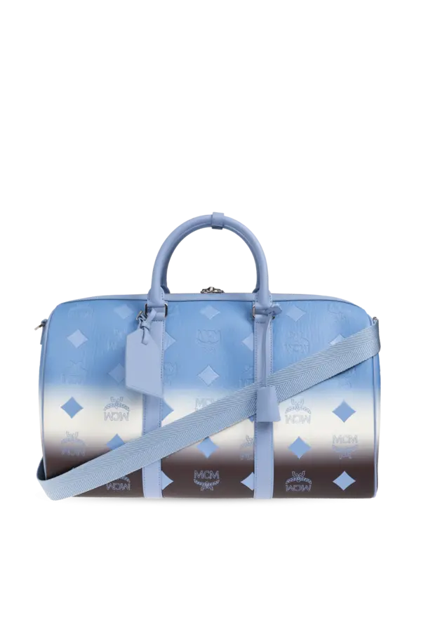 Mcm Printed Hand Luggage Bag - Blue