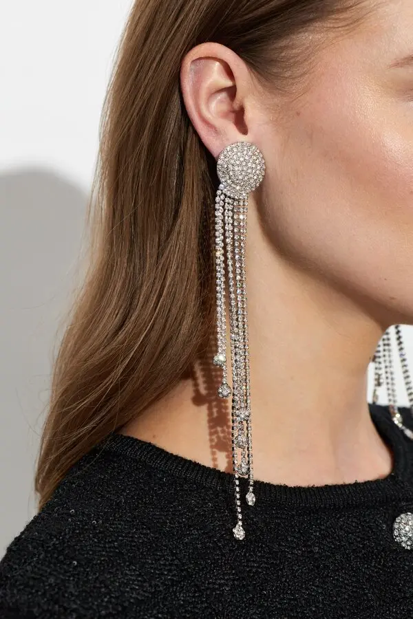 Alessandra Rich Crystal Clip-on Dangle Earrings