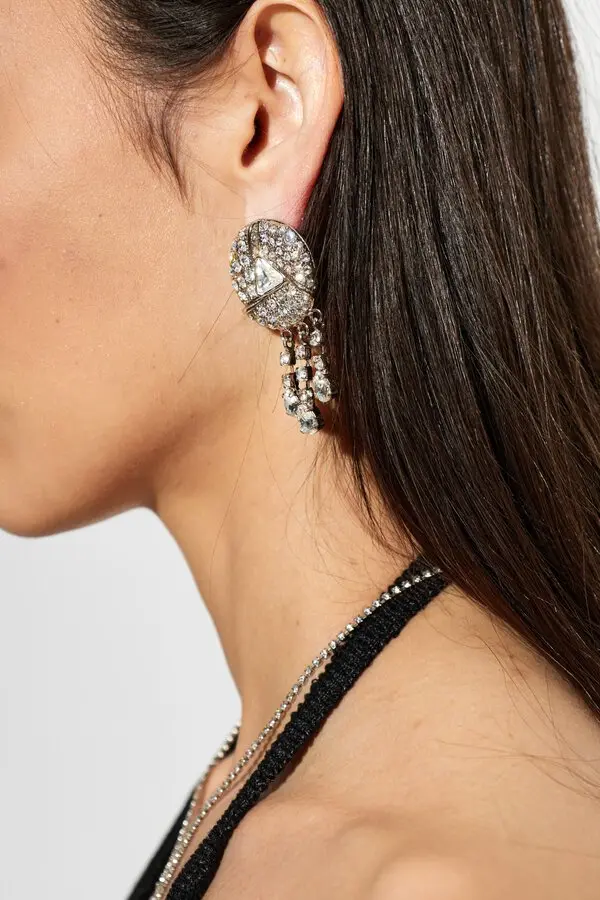 Alessandra Rich Crystal Clip-on Earrings