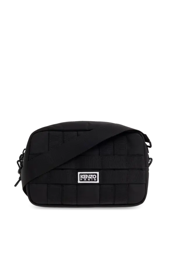 Kenzo Shoulder Bag With Embossed Logo - Black