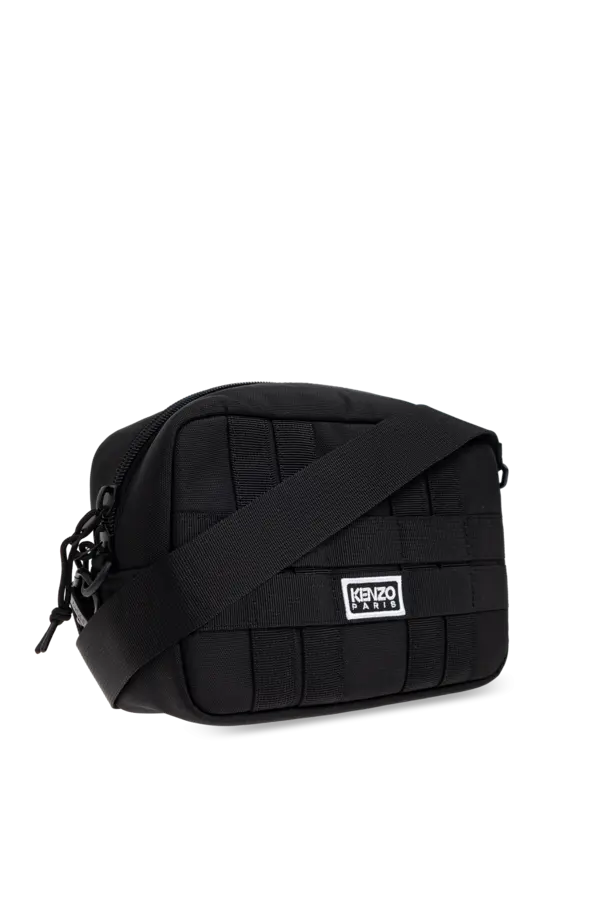 Kenzo Shoulder Bag With Embossed Logo - Black