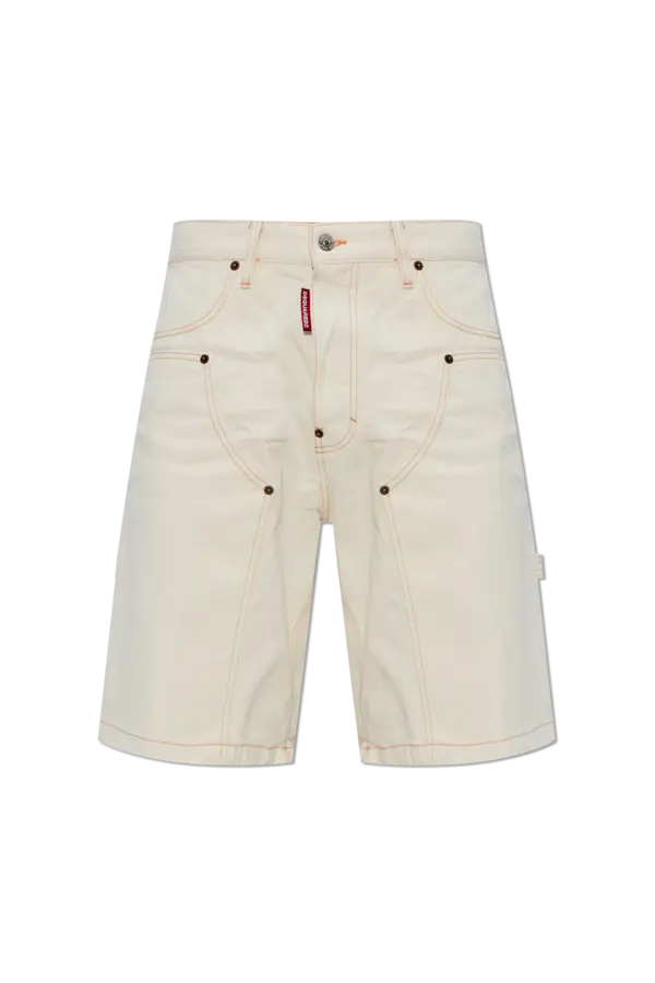Dsquared2 Cargo Denim Shorts - Cream
