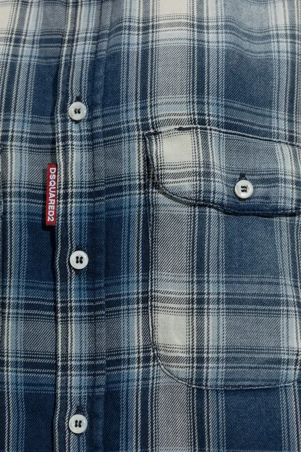 Dsquared2 Plaid Cotton Shirt - Blue