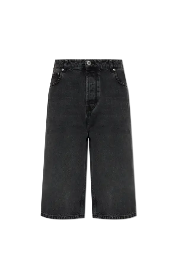 Ami Loose Fit Denim Shorts - Black