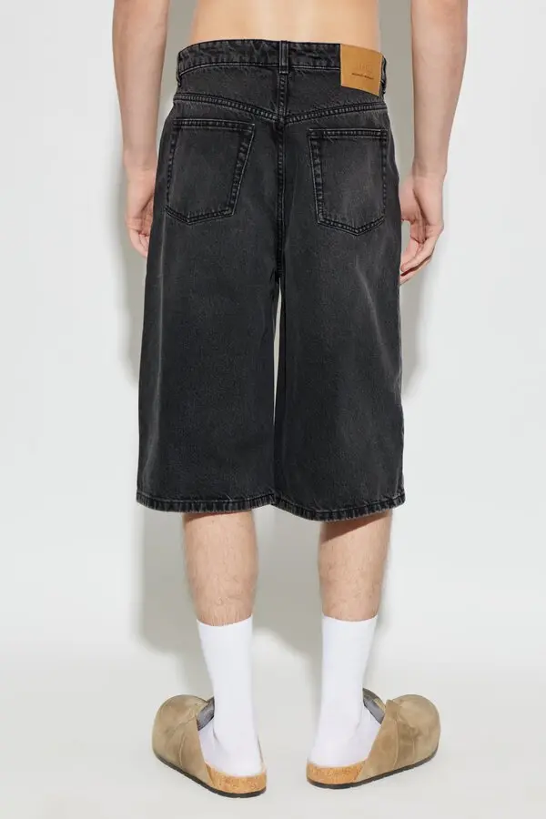 AMI Paris Loose Fit Denim Shorts - Black