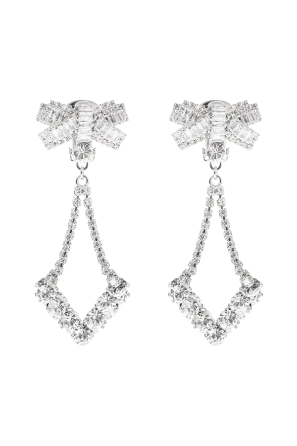 Alessandra Rich Crystal Clip-on Earrings - Silver