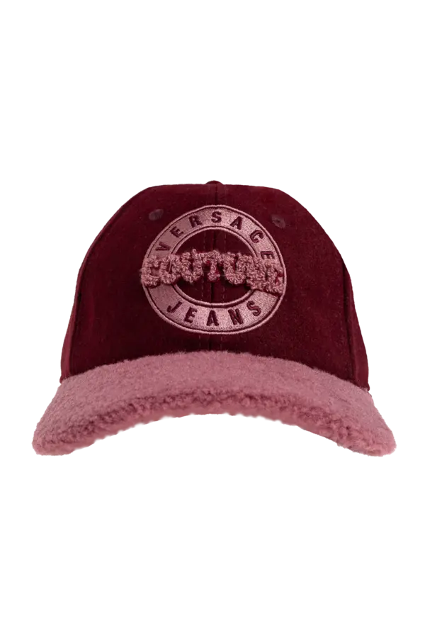 Versace Baseball Cap With Embroidered Logo - Burgundy