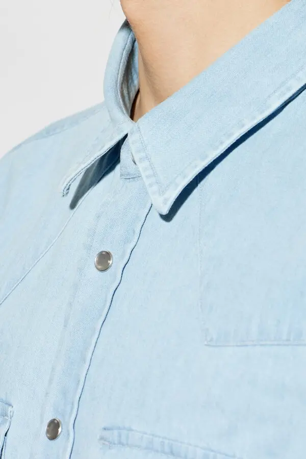 TOM FORD Denim Shirt With Pockets - Light Blue