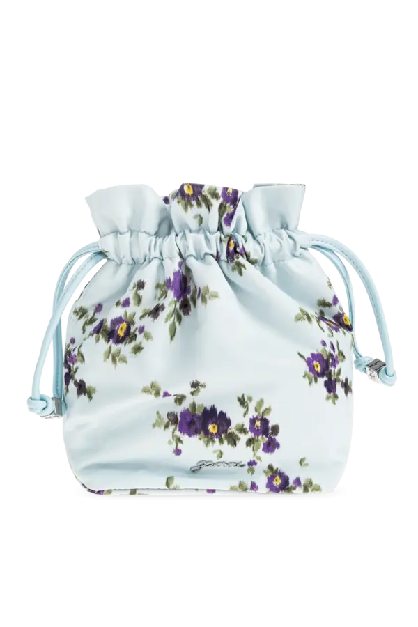 GANNI Floral Motif Pouch - Blue