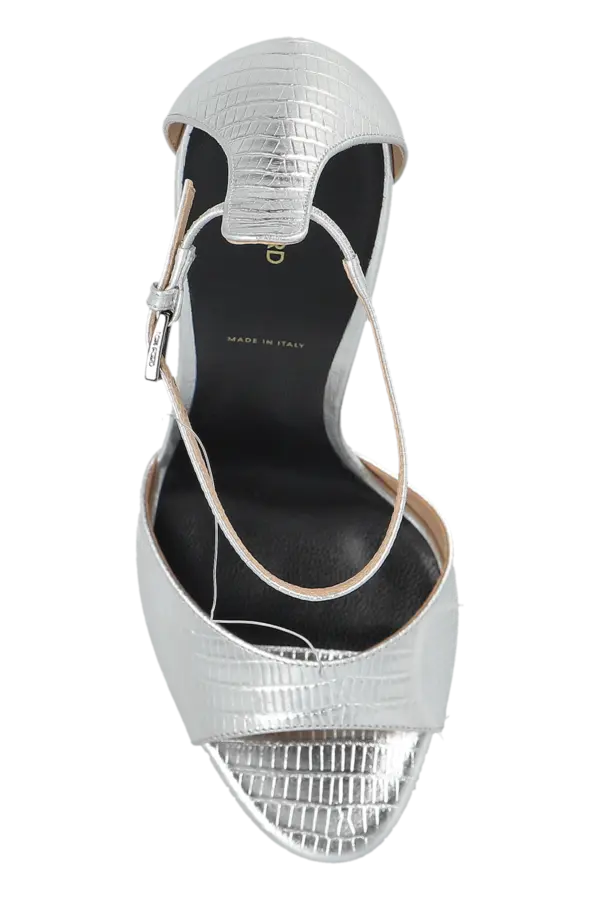 TOM FORD Leather Heeled Sandals - Silver
