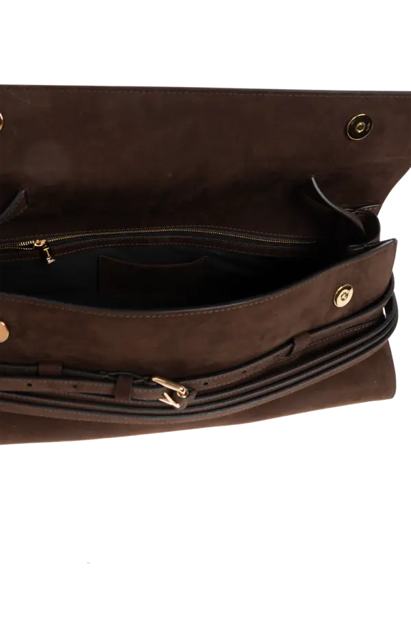 Moschino Suede Shoulder Bag - Brown