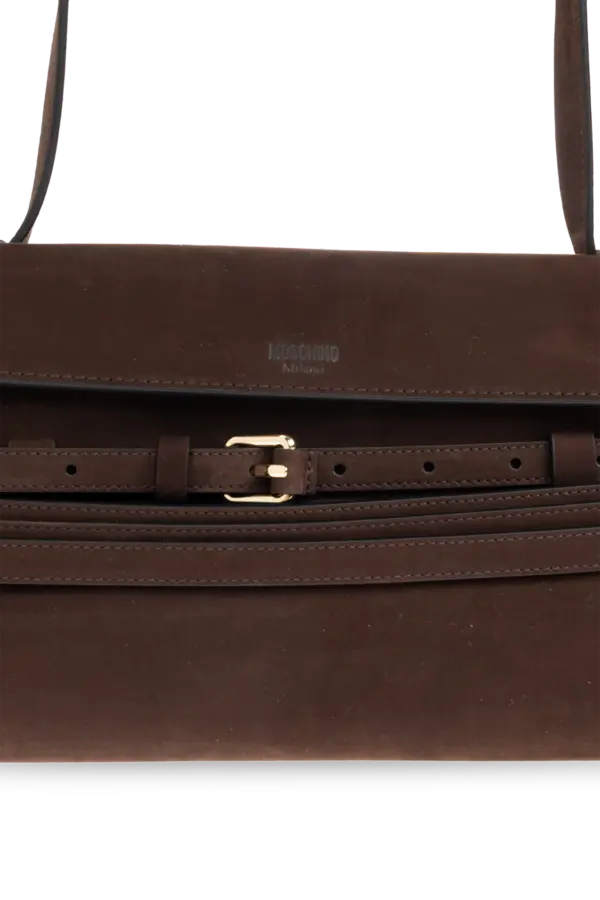 Moschino Suede Shoulder Bag - Brown