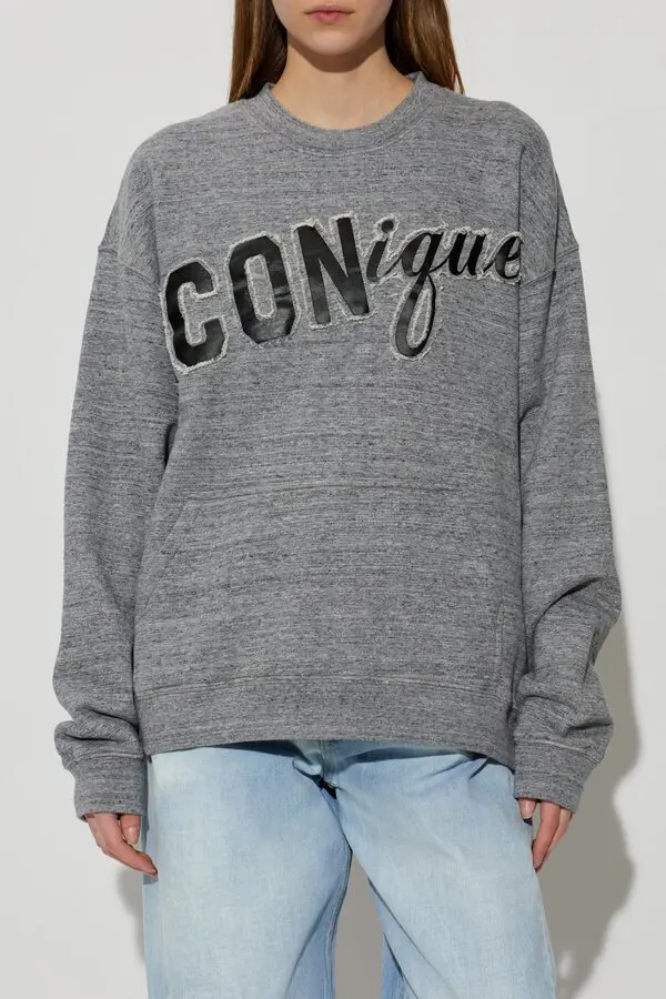Dsquared2 Sweatshirt With "iconique" Inscription - Grey