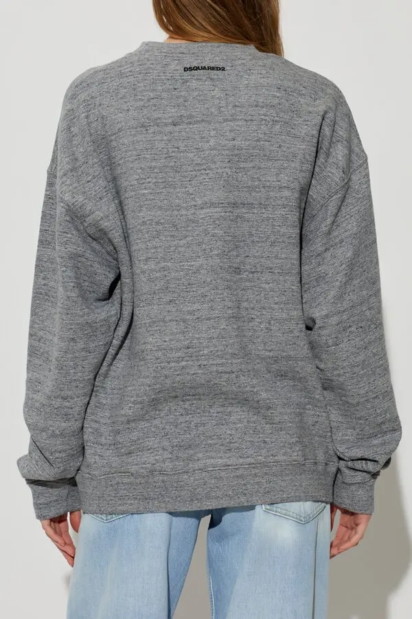 Dsquared2 Sweatshirt With "iconique" Inscription - Grey