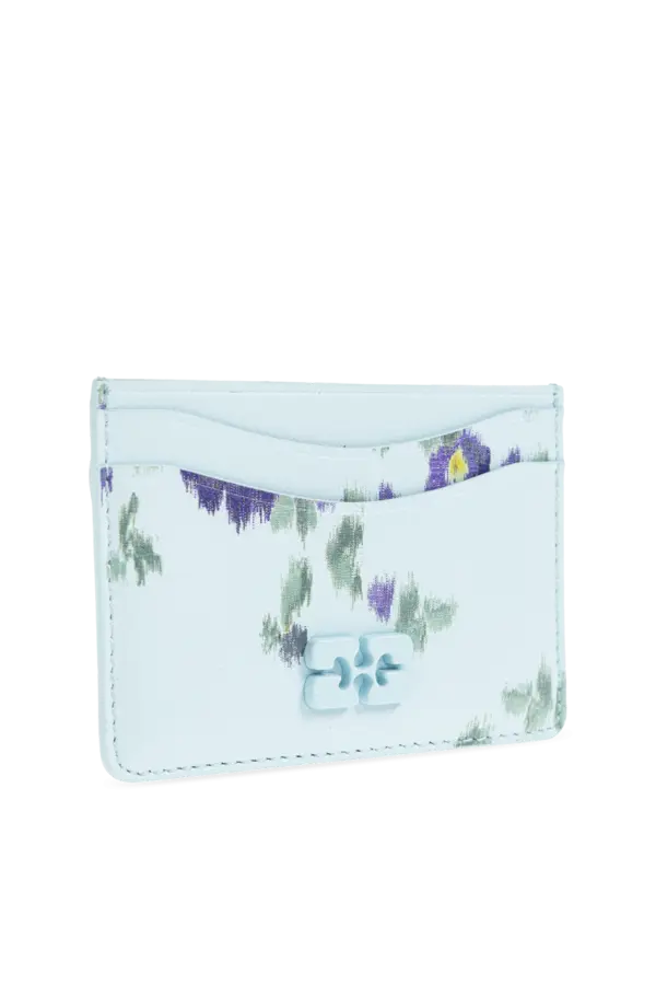 GANNI Card Case With Floral Motif - Blue