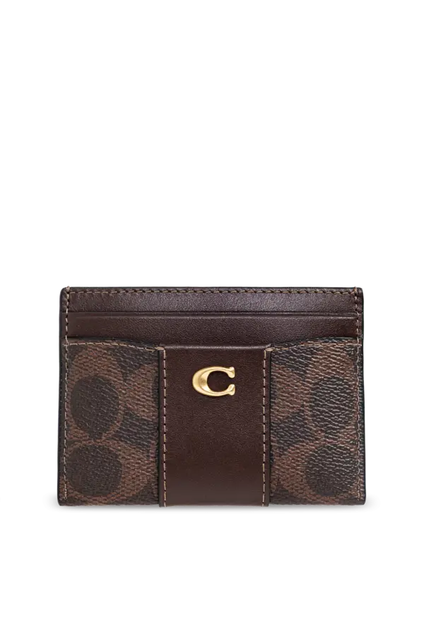 COACH Leather Card Holder - Brown