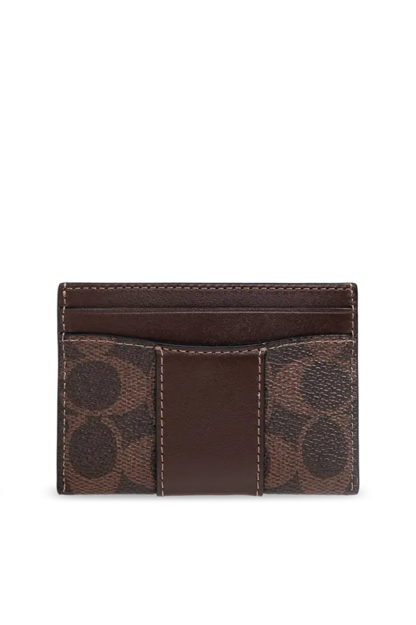 COACH Leather Card Holder - Brown