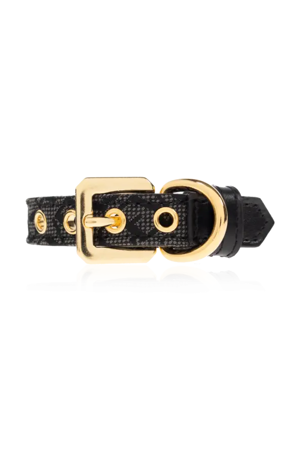 Versace Small Dog Collar With Barocco Print - Black
