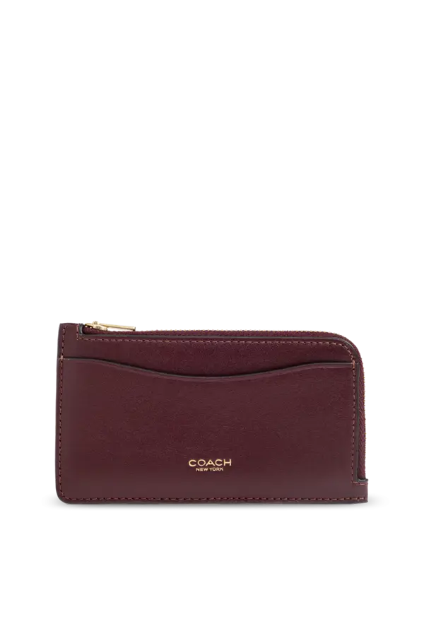 COACH Leather Cardholder - Burgundy